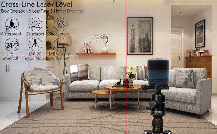 HANMATEK LV1 Laser Level Cross Line Laser with Measuring Range 50ft ...