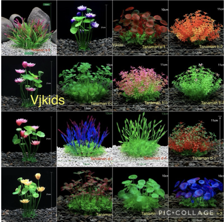 tanaman artifisial untuk aquarium, terrarium, hiasan diorama, mainan ...