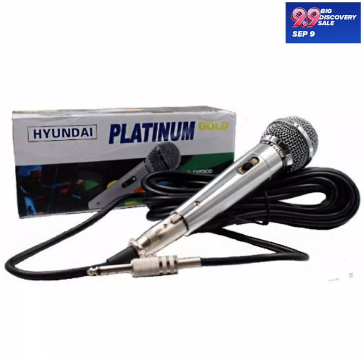 Hyundai Platinum DM-8000/DM-8000 Plus Professional Hyper-Cardioid Dynamic Gold Microphone For ...