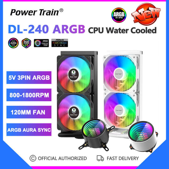 Power Train DL-240 ARGB CPU Water Cooled Radiator 5V 3PIN Integrated ...