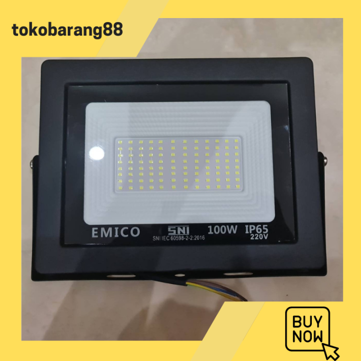 Lampu Sorot 100W PUTIH Emico / Flood Light Lampu penerangan tembak 100watt outdoor / Lampu ...