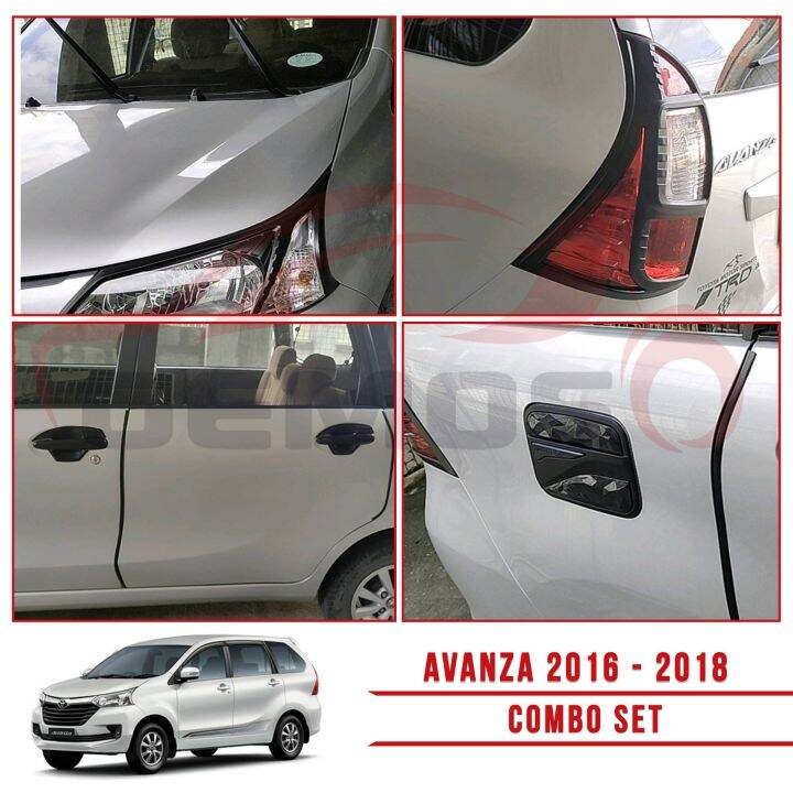 TOYOTA AVANZA 2016 - 2018 GARNISH COVER COMBO SET MATT BLACK (2016 2017 ...