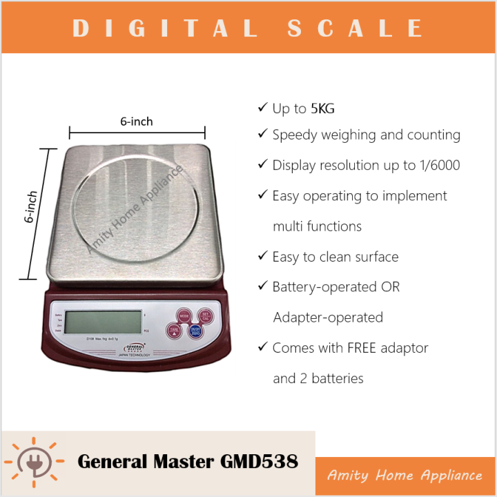 General Master Digital Weighing Scale 5KG D538 | Lazada PH