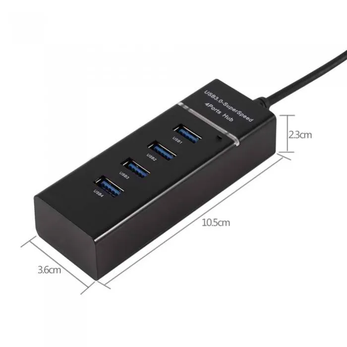 High Speed mini 4 Ports USB 3.0 HUB White Bk 1.2M and Type-c usb hub ...