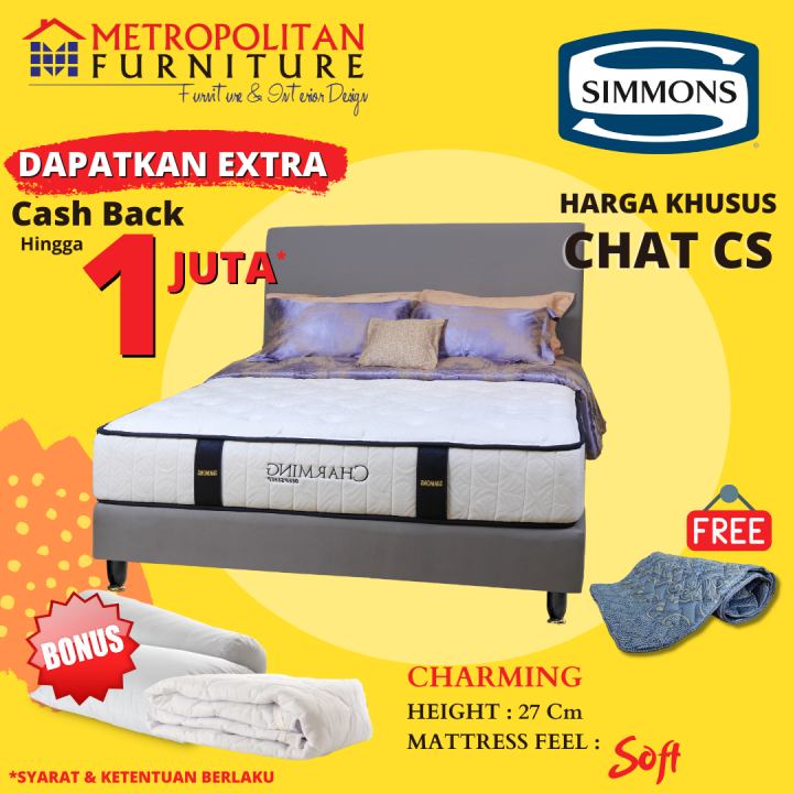 Springbed SIMMONS Charming FULL SET / Kasur Spring bed Simmons Matrass ...