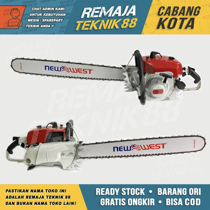CHAINSAW NEW WEST 707 36 INCH / MESIN GERGAJI KAYU BENSIN + BAR ...