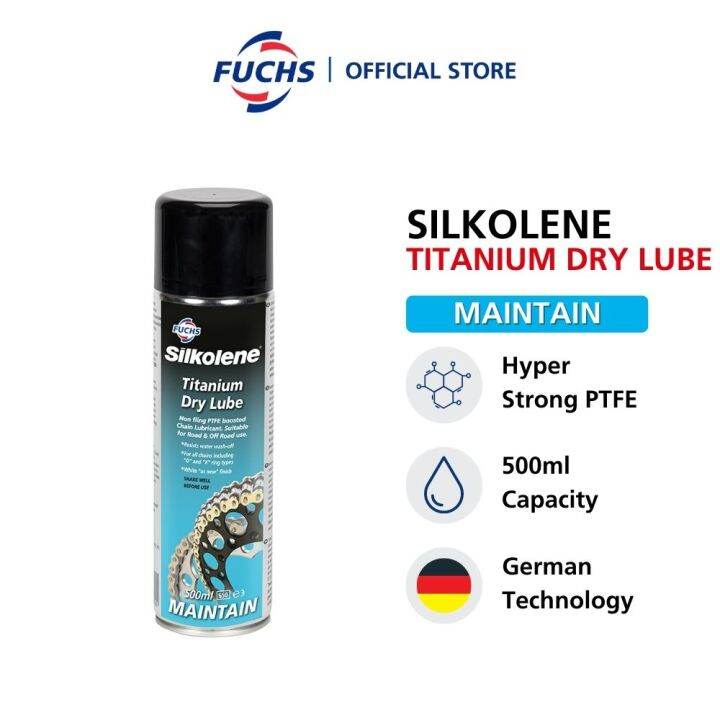 Silkolene Titanium Dry Chain Lube 500ml PTFE Formula Motorcycle Chain ...
