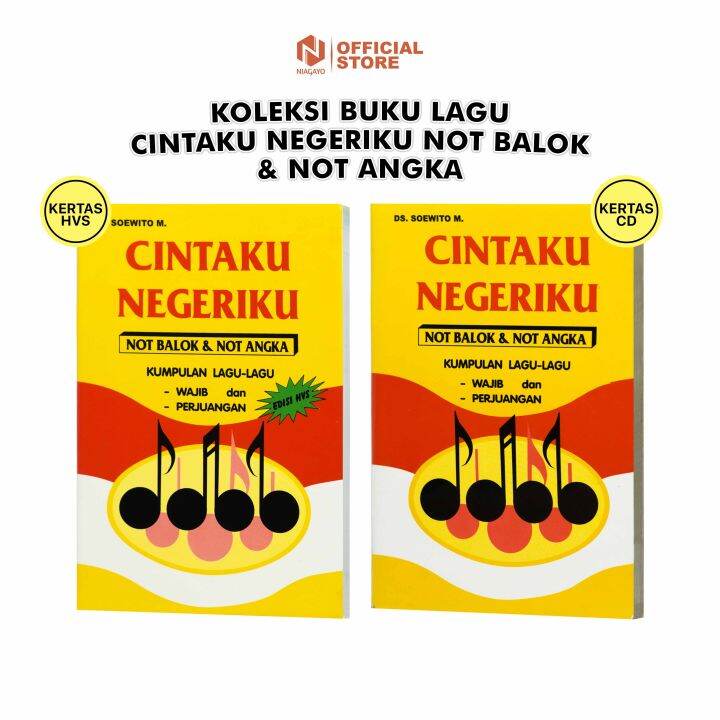 Buku Musik / Cintaku Negeriku Not Balok Dan Not Angka ( Kuning ) Kertas ...