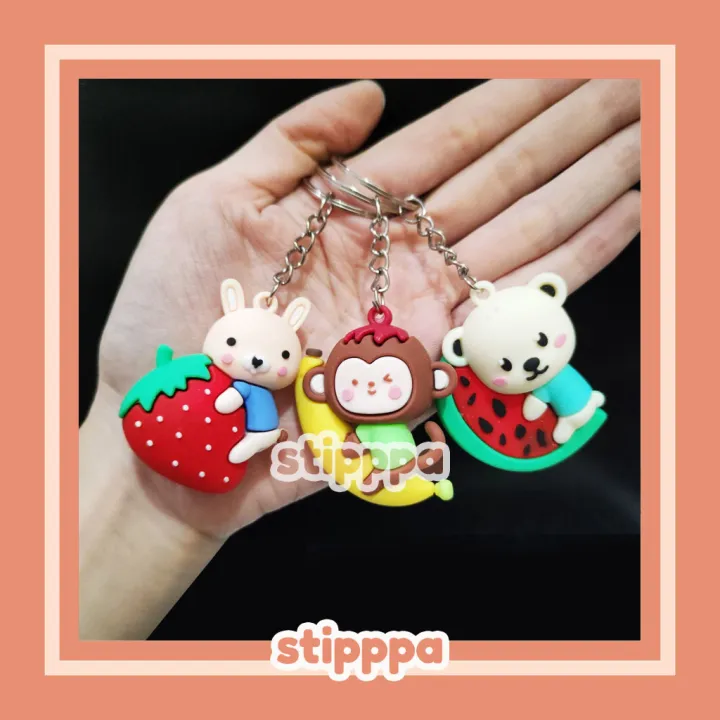 GANTUNGAN KUNCI KARAKTER ANAK BUAH LUCU / KOLEKSI KADO HADIAH SOUVENIR ULANG TAHUN / STIPPPA ...