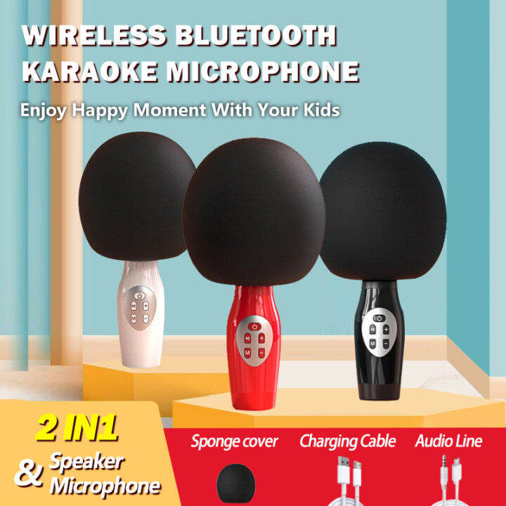 ICIC Karaoke Wireless Microphone for Videoke Bluetooth Speaker 5.0/AUX ...