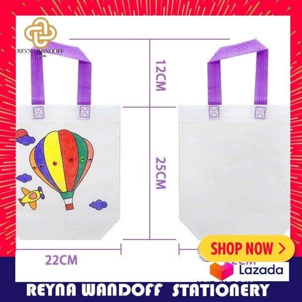 Children DIY Colouring Shopping Bag Art and Craft Free Time Activities ...