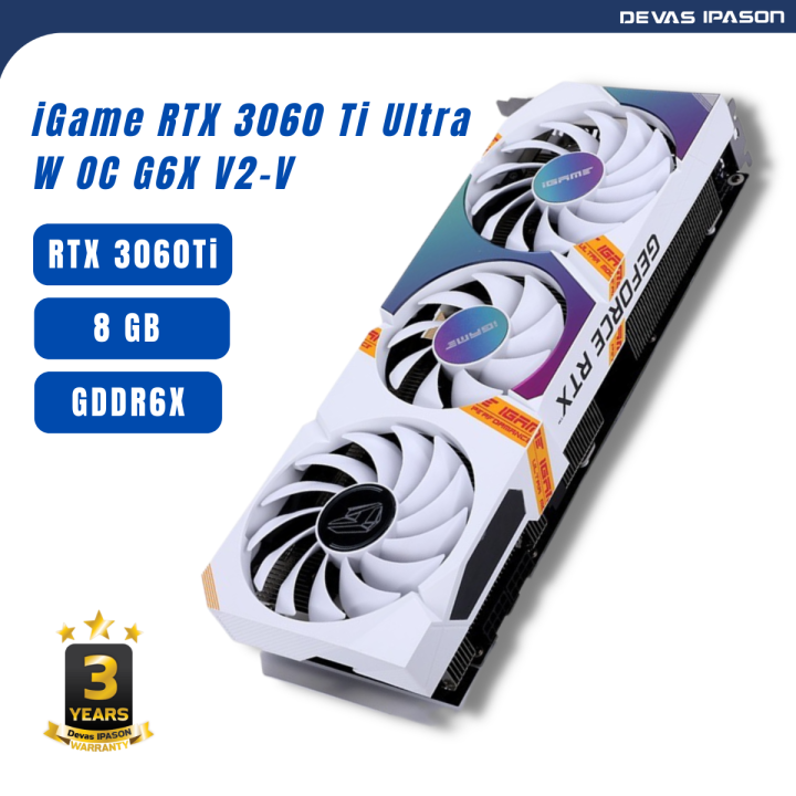 ⇔ COLORFUL GPU (การ์ดจอ) iGame GeForce RTX 3060 Ti Ultra W OC G6X V2-V ...