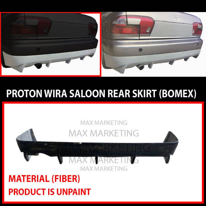 B0973 PROTON WIRA SALOON REAR SKIRT (BOMEX) (FIBER) | Lazada
