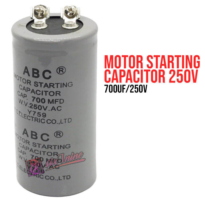 Motor Run Start Capacitor AC 250V 700uF 2 Terminals Polypropylene Film ...