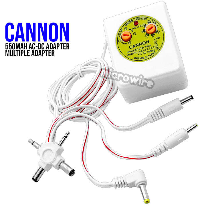 Cannon Multiple AC-DC Adaptor AM-838S 550mAh | Lazada PH