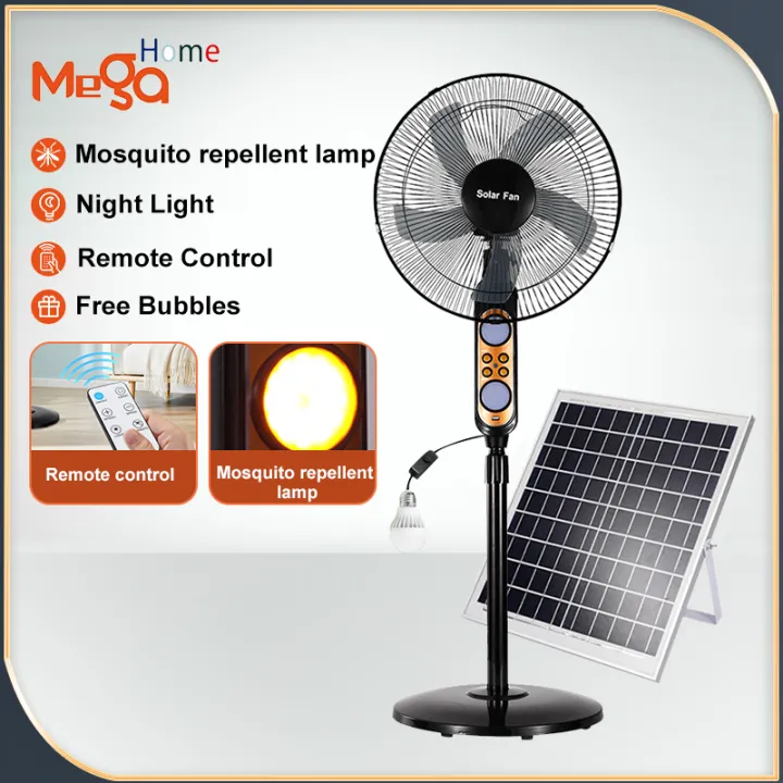 Megahome 16 Inch Remote control Solar Electric Fan With panel And ...
