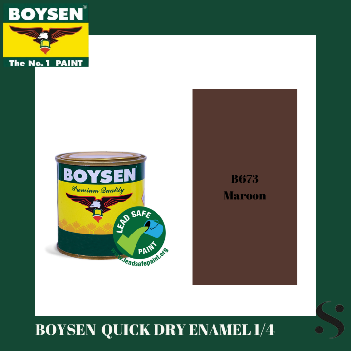Boysen Quick Dry Enamel Maroon B-673 1/4L ( FOR METAL AND WOOD SURFACES ...