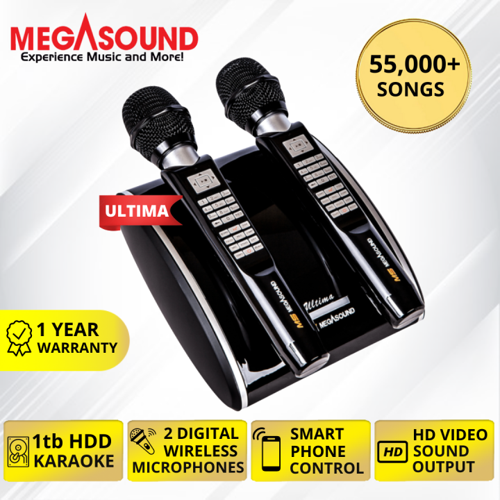 MEGASOUND ULTIMA - Portable 2 Wireless microphones 1TB HDD Karaoke with ...