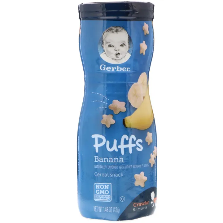 พร้อมส่ง Gerber Puff Cereal Snack, ขนมเกอร์เบอร์พัฟ ซีเรียล (รสกล้วย ...