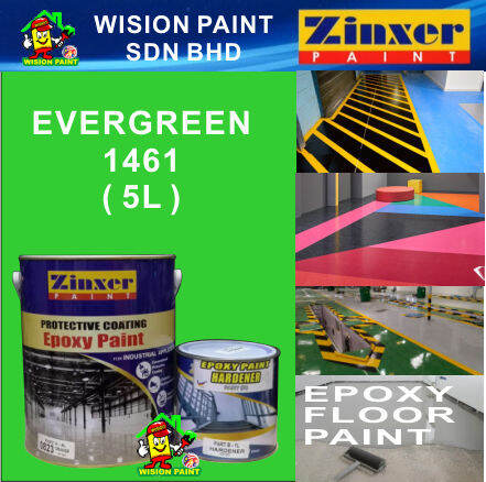 EVERGREEN 1461 ZINXER EPOXY FLOOR PAINT 4L + 1L = 5L | Lazada