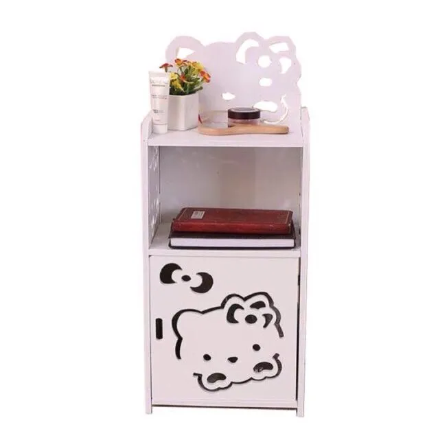 Cute Hello Kittys Bedroom Bedside Table Storage Small Cabinet/Telephone ...