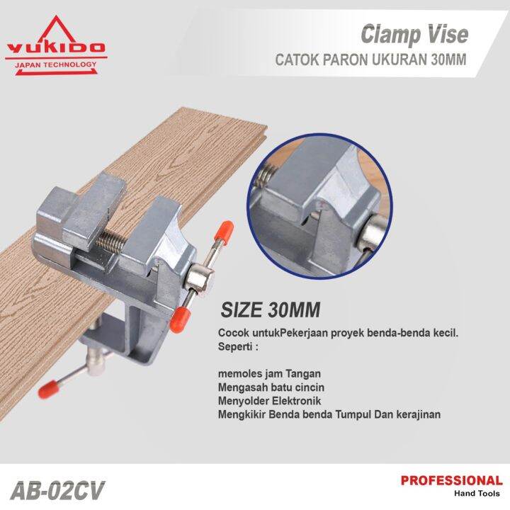 YUKIDO Catok Meja Mini Ragum Besi Clamp Meja Klem Penjepit Mini Amyung ...