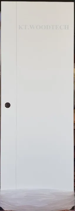 ประตูห้องน้ำ70x200cm สีขาว uPVC "Green Plastwood" บานแผ่นเรียบ เซาะร่อง รุ่น GP1 แบบเจาะ/ไม่เจาะ ...