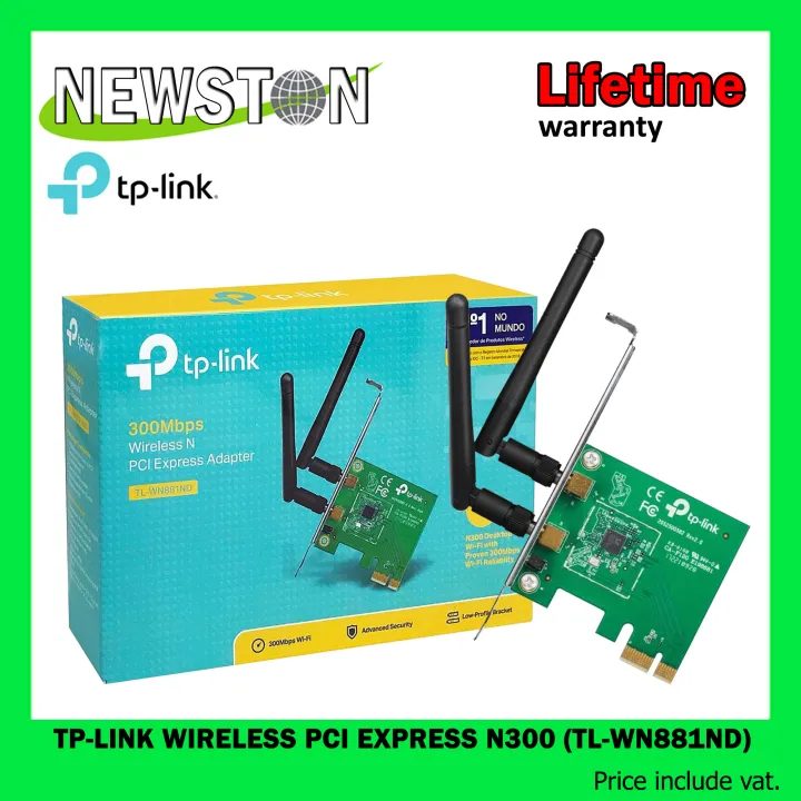TP-LINK (การ์ดไวไฟ) WIRELESS PCI EXPRESS N300 (TL-WN881ND) | Lazada.co.th
