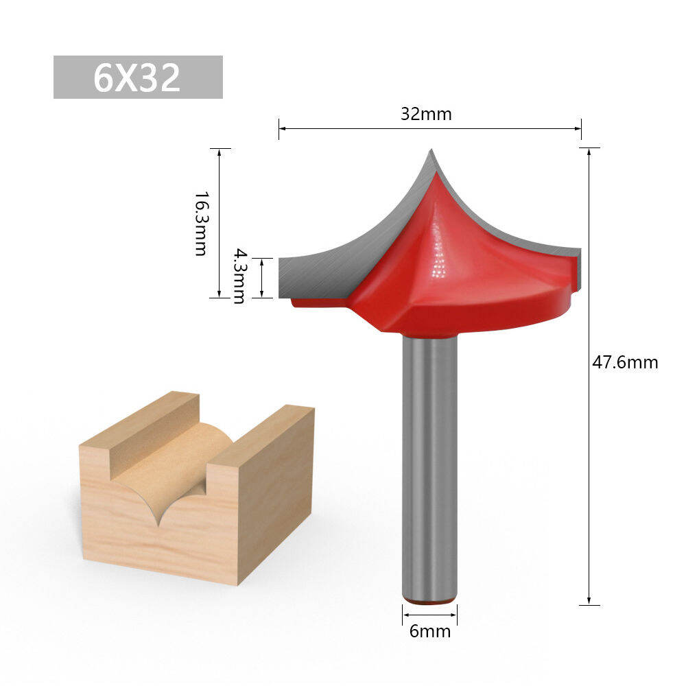 Instruments Router ดอกสว่านเซาะร่อง,เครื่องมือตัดปลายขอบกลมก้าน6มม. ใบ ...