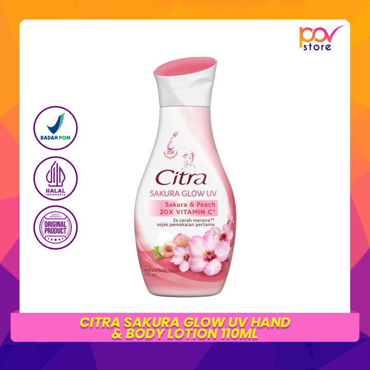 Citra Sakura Glow UV Hand & Body Lotion 110ml | Lazada Indonesia
