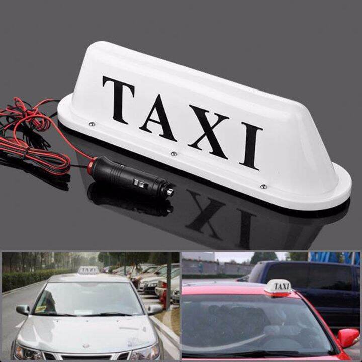 12V Blue LED DIY Taxi Cab Roof Top Sign Light Lamp With Magnetic ...