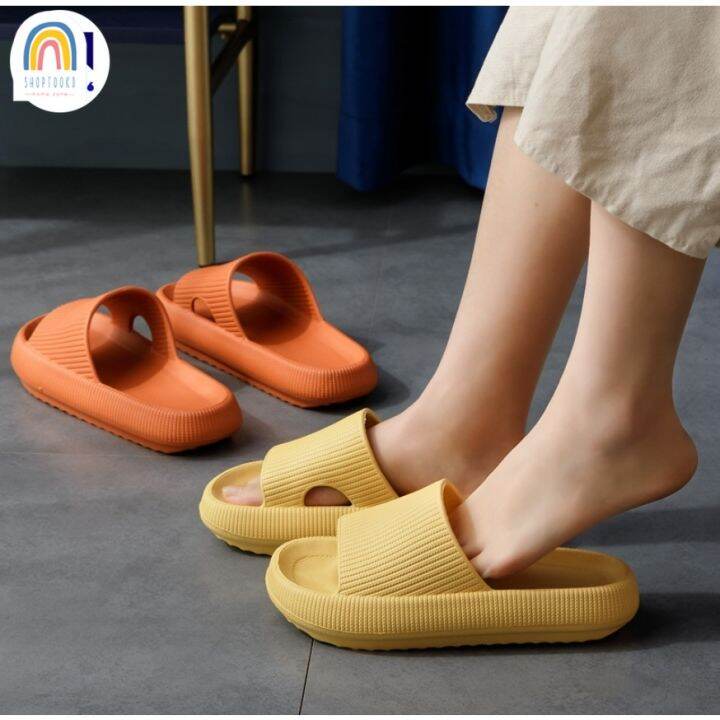 รองเท้าแตะ EVA พื้นหนา นิ่ม ใส่สบาย รองเท้าเพื่อสุขภาพ คลายเมื่อยเท้า รุ่นพื้นหนา 4cm | Lazada.co.th