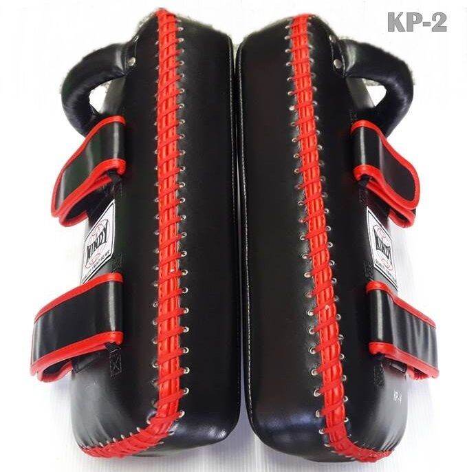 เป้าเตะวินดี้ KP-2 ดำ-ขอบแดง แบบตรง หนังแท้ สำหรับเทรนเนอร์ ในการฝึก ...
