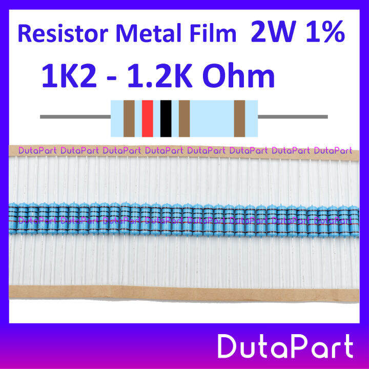 20 PCS Resistor Metal Film 1K2 1.2K Ohm 2W 2Watt 2 Watt Toleransi 1% ...