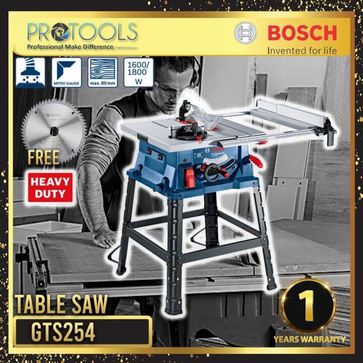 Bosch GTS254 Table Saw Blade 254mm Power 1800W HEAVY DUTY | Lazada