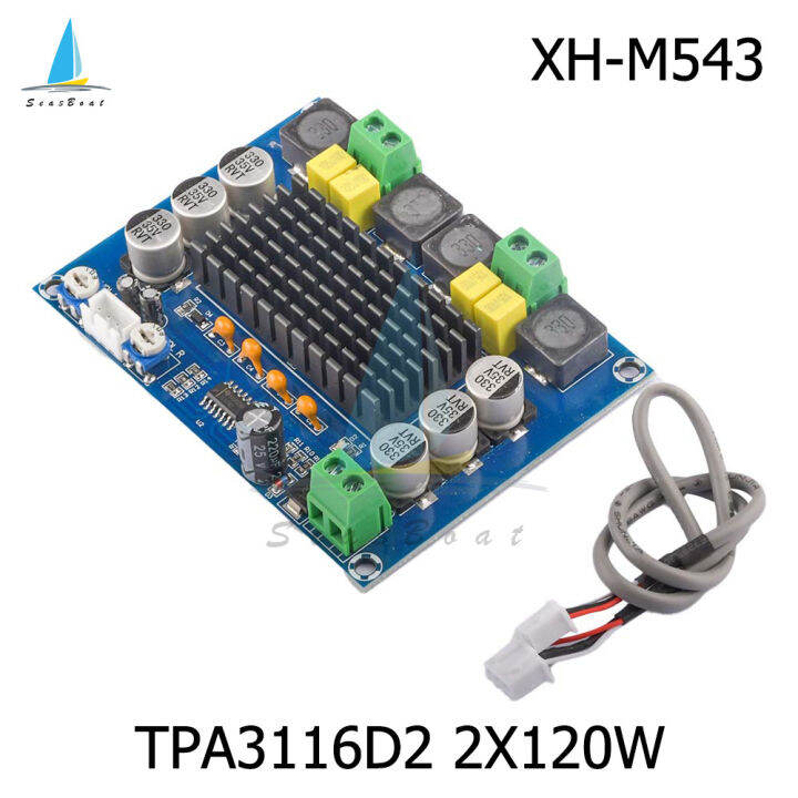 Seasboat DIYNORE TPA3116 D2 120W+120W Dual-channel Stereo Digital Audio Power Amplifier 12V-24V ...