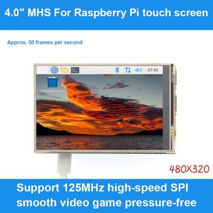 4 Inch MHS for Raspberry Pi 3B+/4B Display 480X320 TFT Touch Screen SPI ...