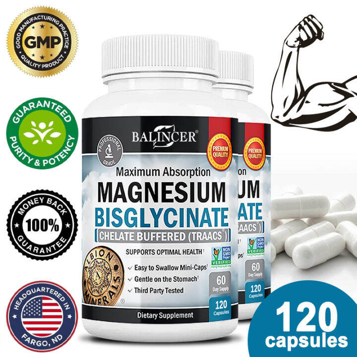 Magnesium Bisglycinate 100% Chelated Non-Laxative - Maximum Absorption ...