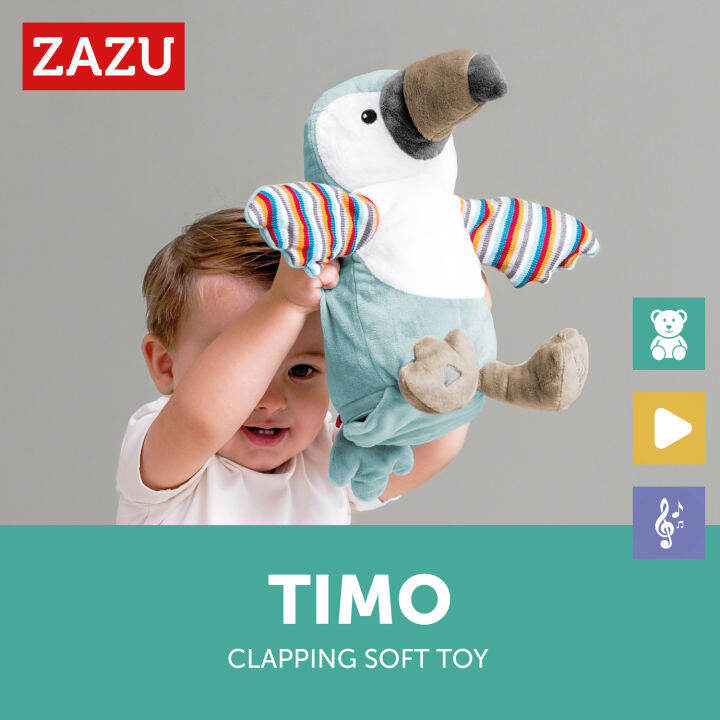 ZAZU Interactive Soft Toy with Clapping Hands and Sound, Timo the ...