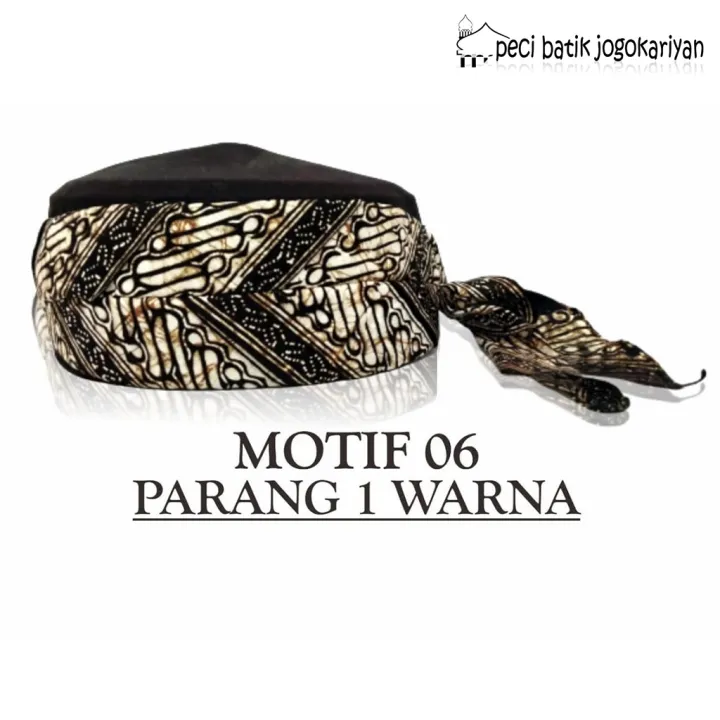 Peci Batik Jogokariyan Motif 06 Parang 1 Warna Kopiah Songkok Kain ...
