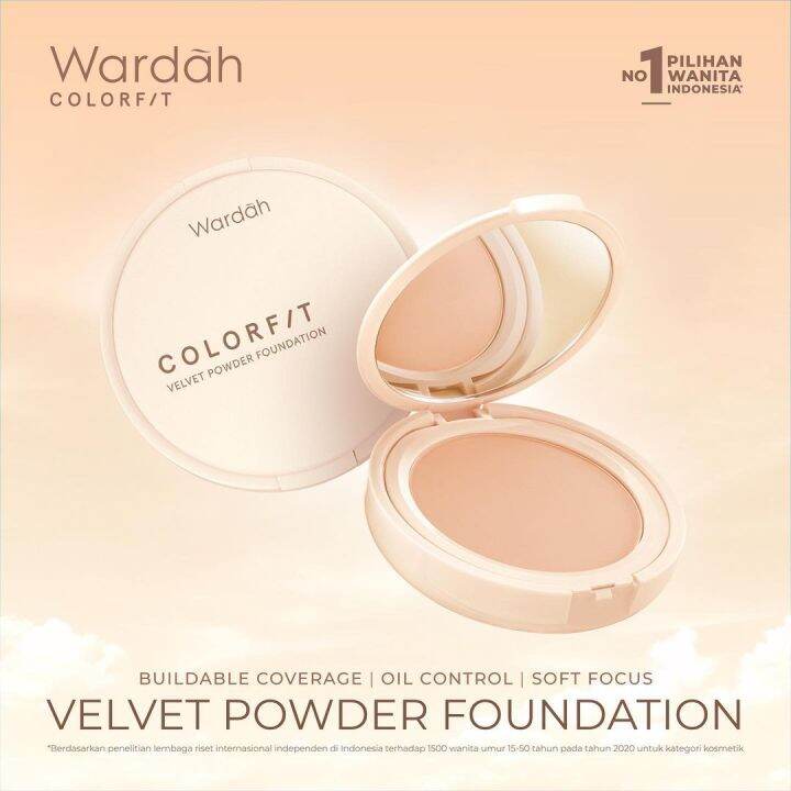 Wardah Colorfit Velvet Powder Foundation SPF 20 PA+++ - Long Lasting 12 ...