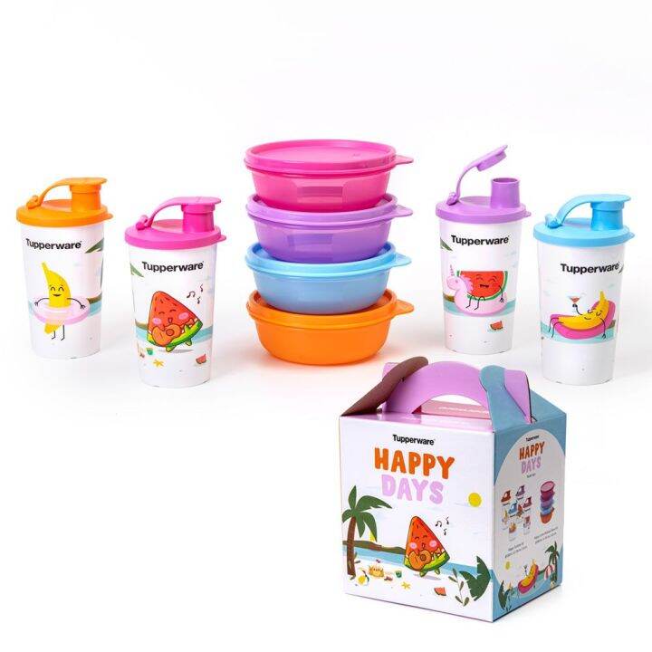 Tupperware Happy Days Set (1) Lunchbox Lunch Set Kotak Makan Tupperware ...