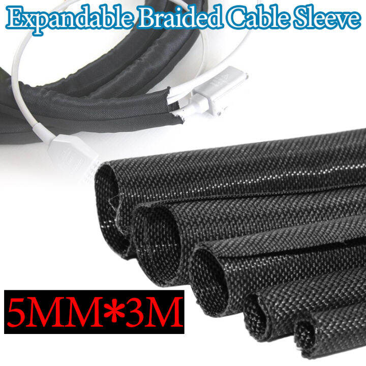 Expandable Braided Cable Sleeve PET Self Closing Insulated Flexible ...