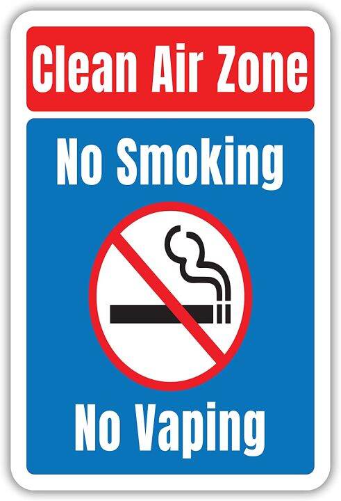 Clean Air Zone No Smoking No Vaping Tin Sign Metal Sign Clean Air Zone ...