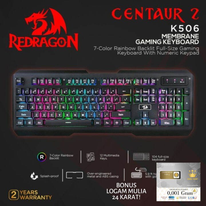 Keyboard Redragon Semi Mechanical Gaming CENTAUR 2 - K506 | Lazada Indonesia