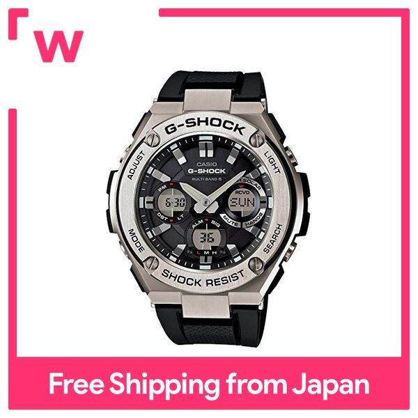G-SHOCK CASIO men's watch radio wave solar G-STEEL analog digital GST-W110-1ADR black x silver ...