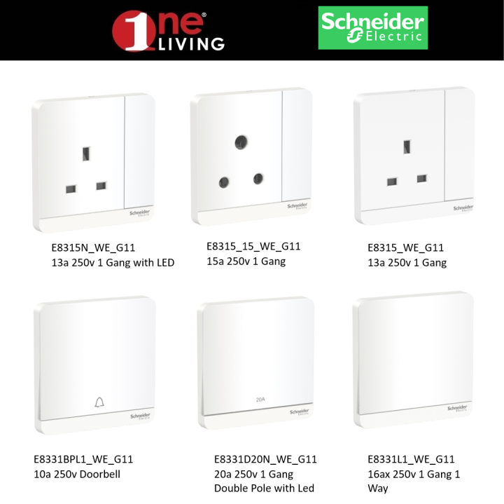 Switch Schneider AvatarOn Switch Socket (White) | Lazada