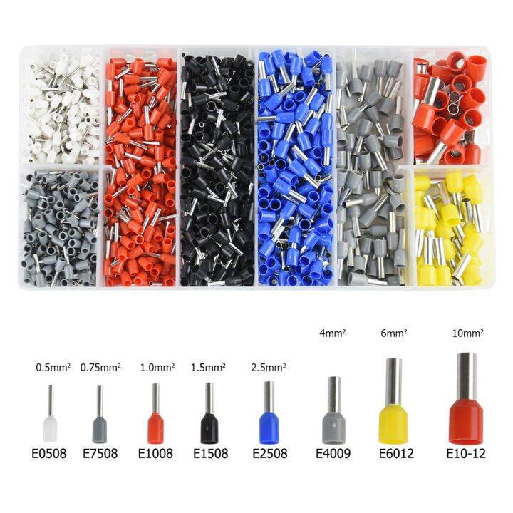 1200PCS Wire Ferrules, Insulated Crimp Pin Terminal Kit for Electrical ...