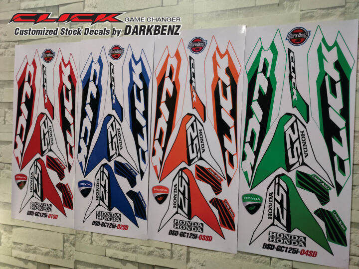 Honda Click Version 2 - Stock Decal Set Printed Vinyl Sticker | custom ...