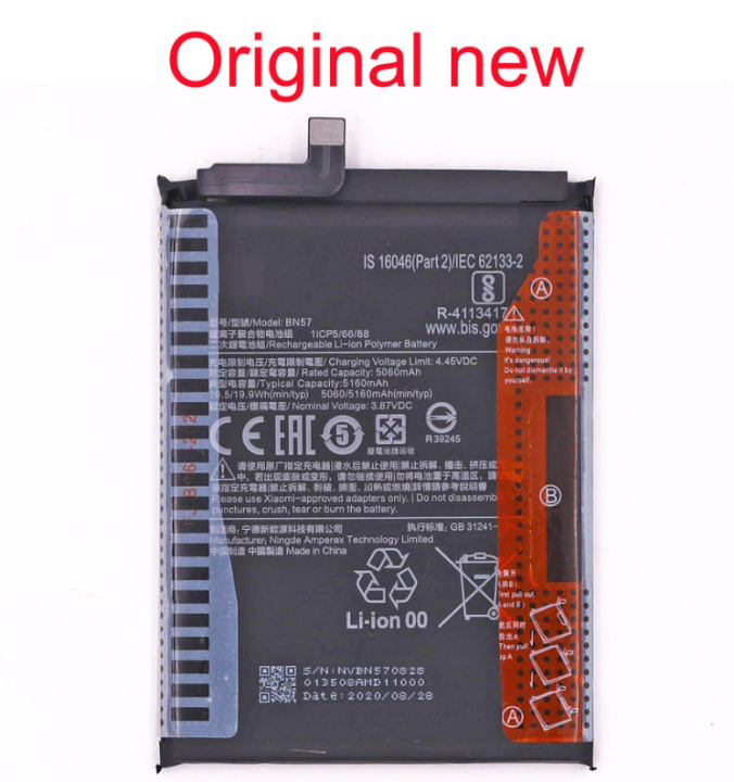 Xiao Mi Original BN57 5160mAh For Xiaomi Pocophone X3 Poco X3 Pro ...